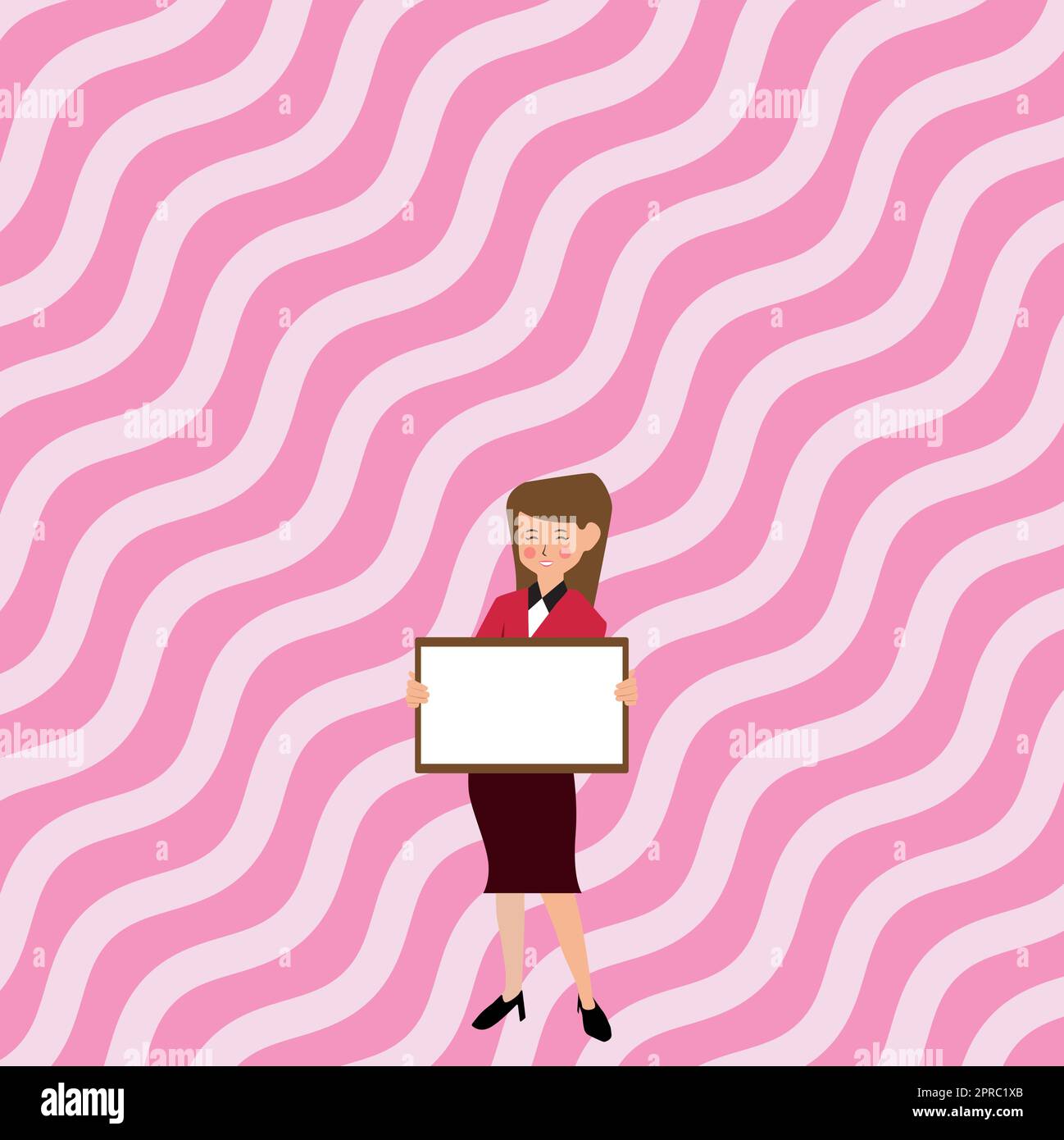 Smiling business person presenting advertisment hi-res stock ...