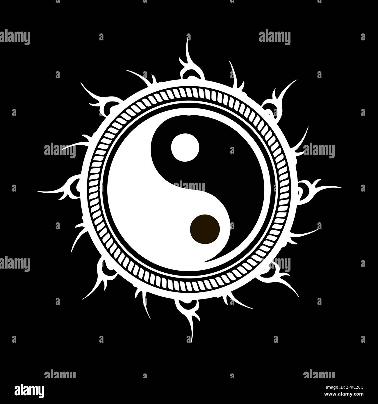 illustration vector graphic of yin yang with decorative elements Stock ...