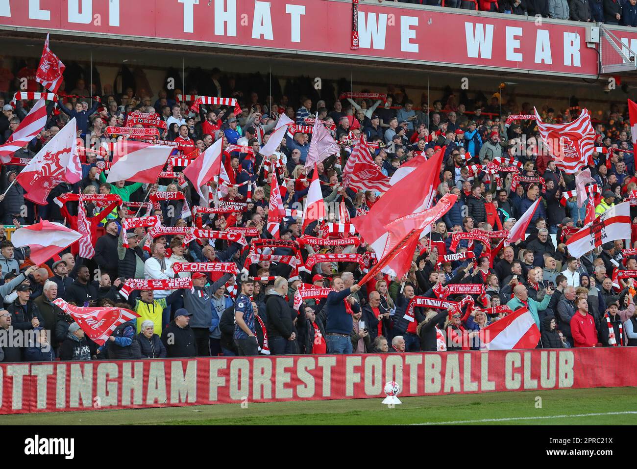 Nottingham forest fans flags hi-res stock photography and images - Alamy