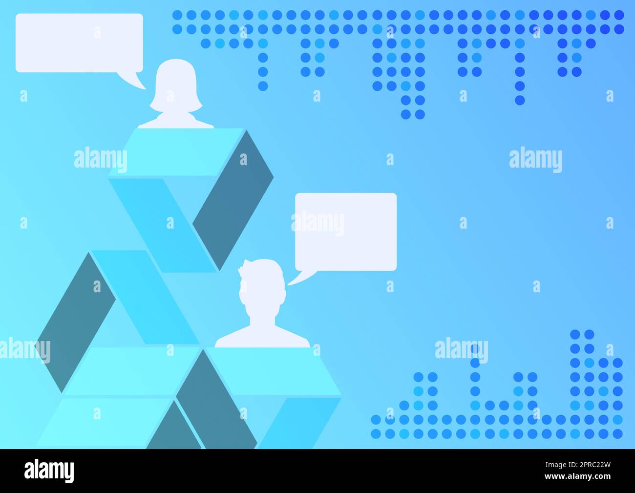 Triangle symbol representing successful online communication colleagues ...