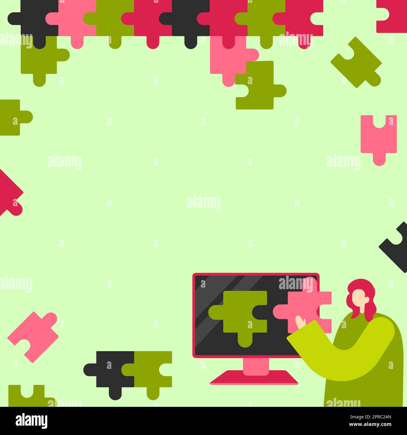 Lady Holding Puzzle Piece Representing Innovative Problem Solving Ideas ...