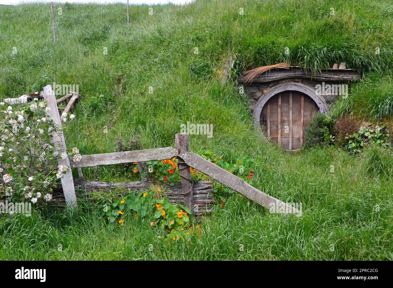 Hobbiton Movie Set and Hobbiton Homes in New Zealand Stock Photo - Alamy
