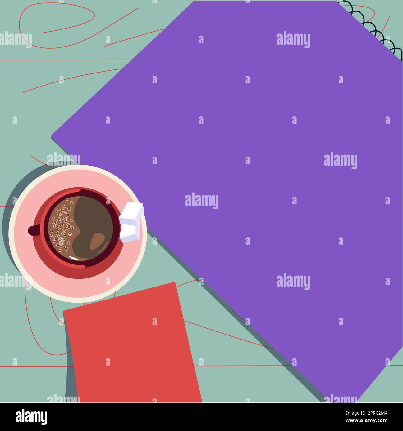 Coffee cup sitting on desk with notebook representing relaxed working ...