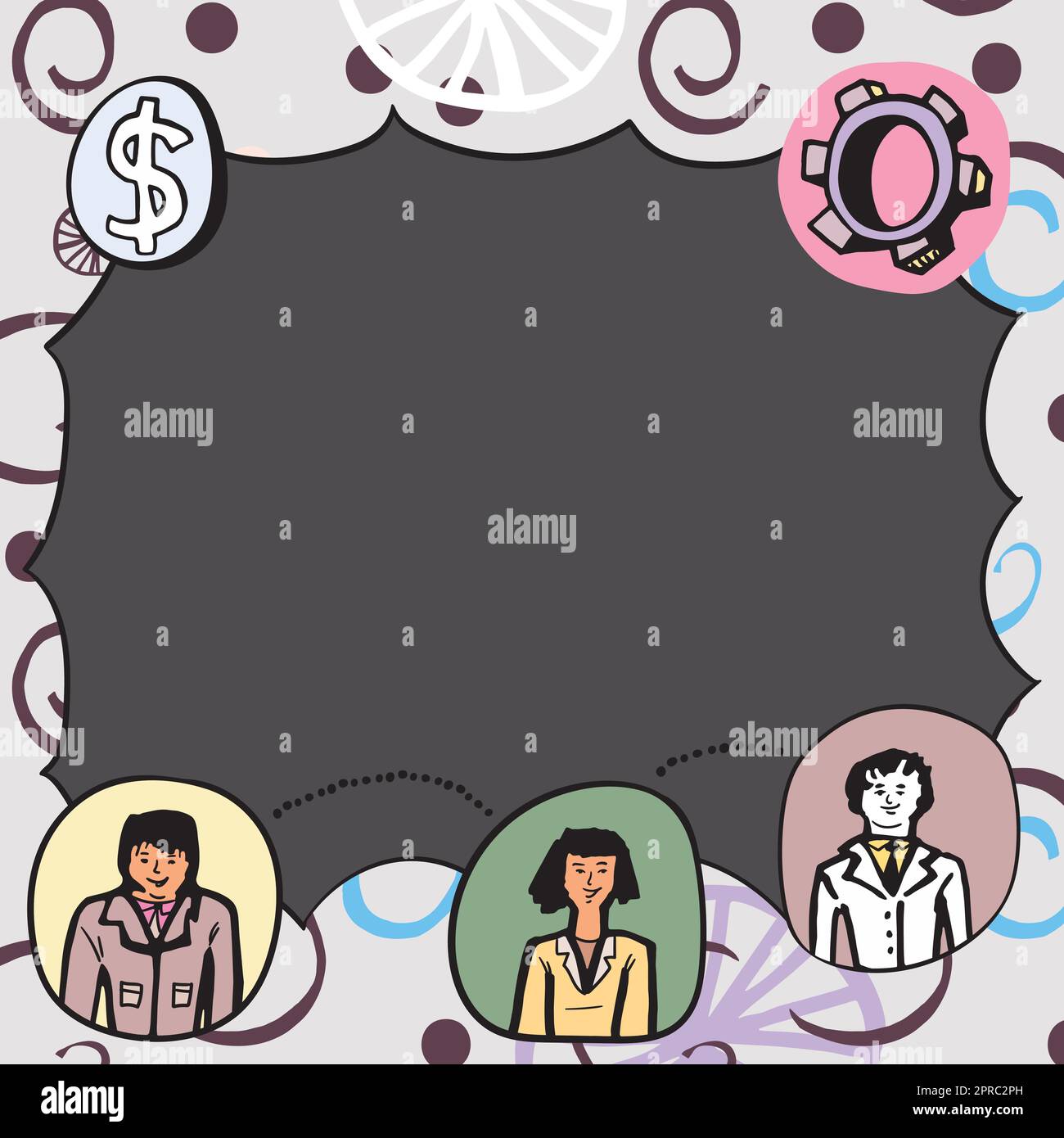 Three Business People Presenting Important Informations. Team Showing ...