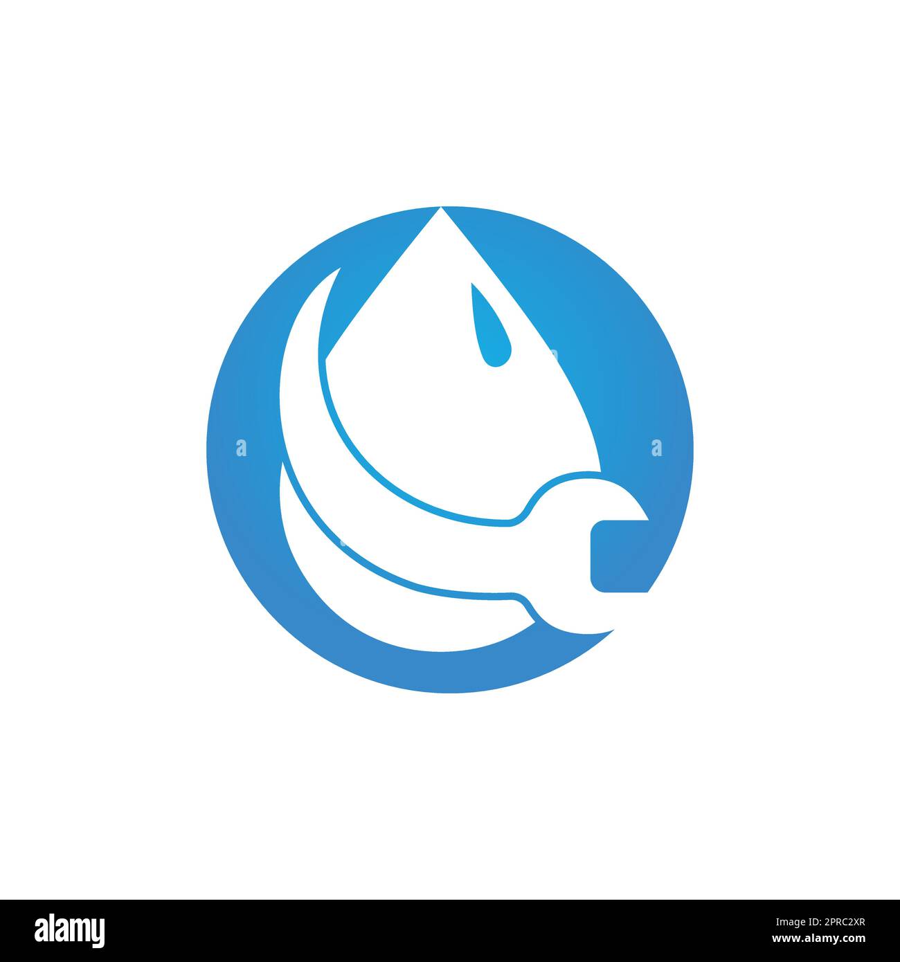 Plumbing logo illustration vector template. Wrench and water drops vector logo design Stock ...
