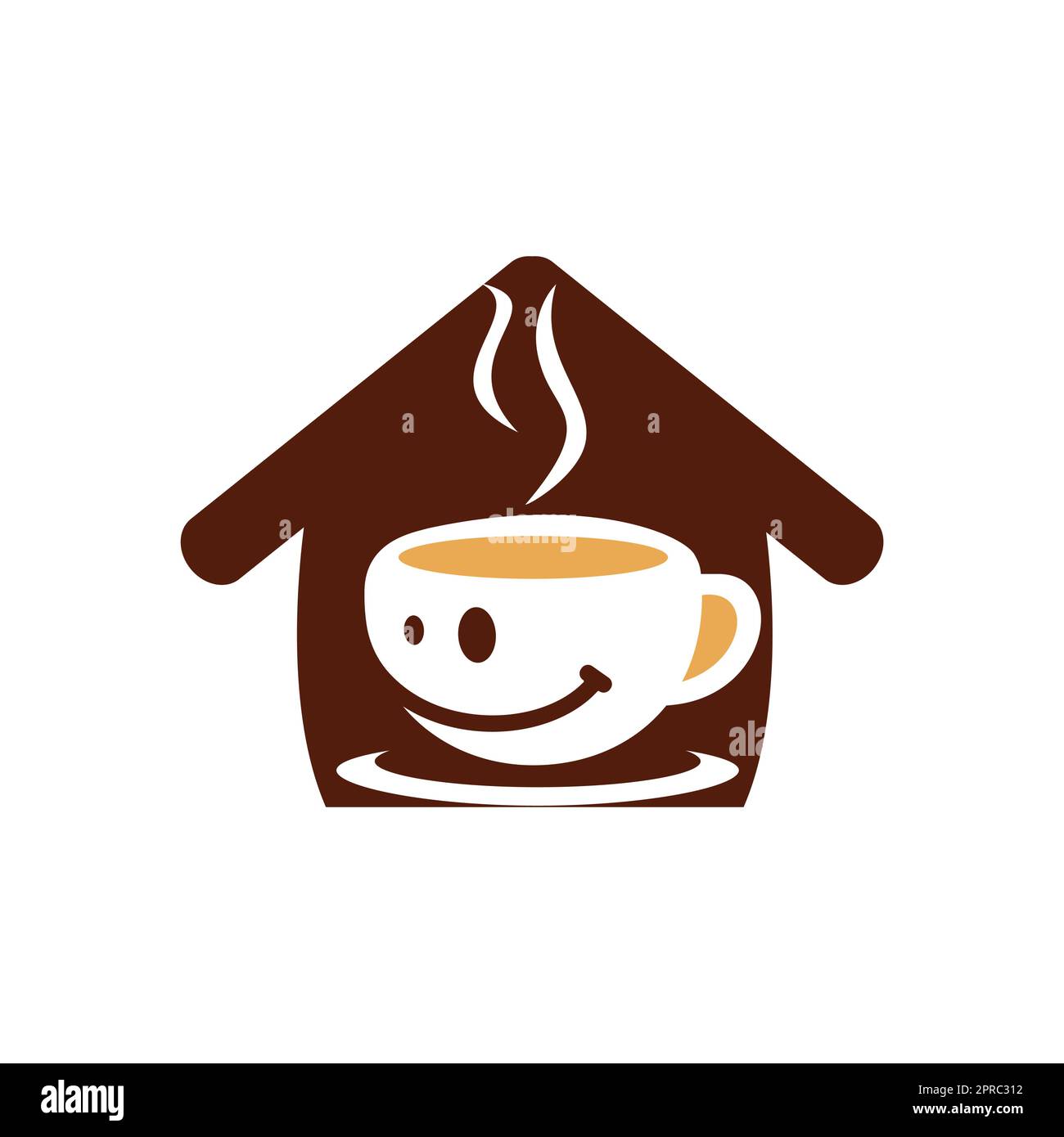 Smile coffee logo vector illustration design. Coffee shop logo concept ...