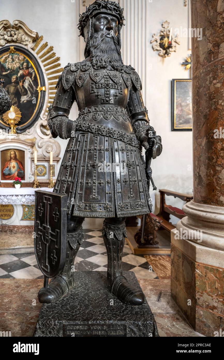 Godfrey of Bouillon bronze statue at the Hofkirche museum in Innsbruck ...