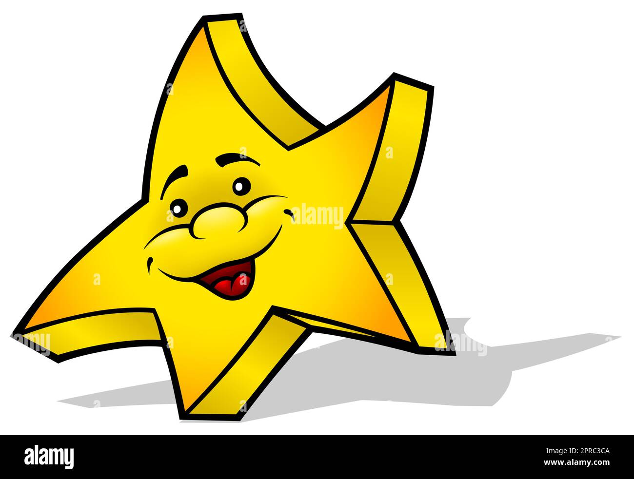 Yellow Star with a Smiling Face Stock Vector Image & Art - Alamy