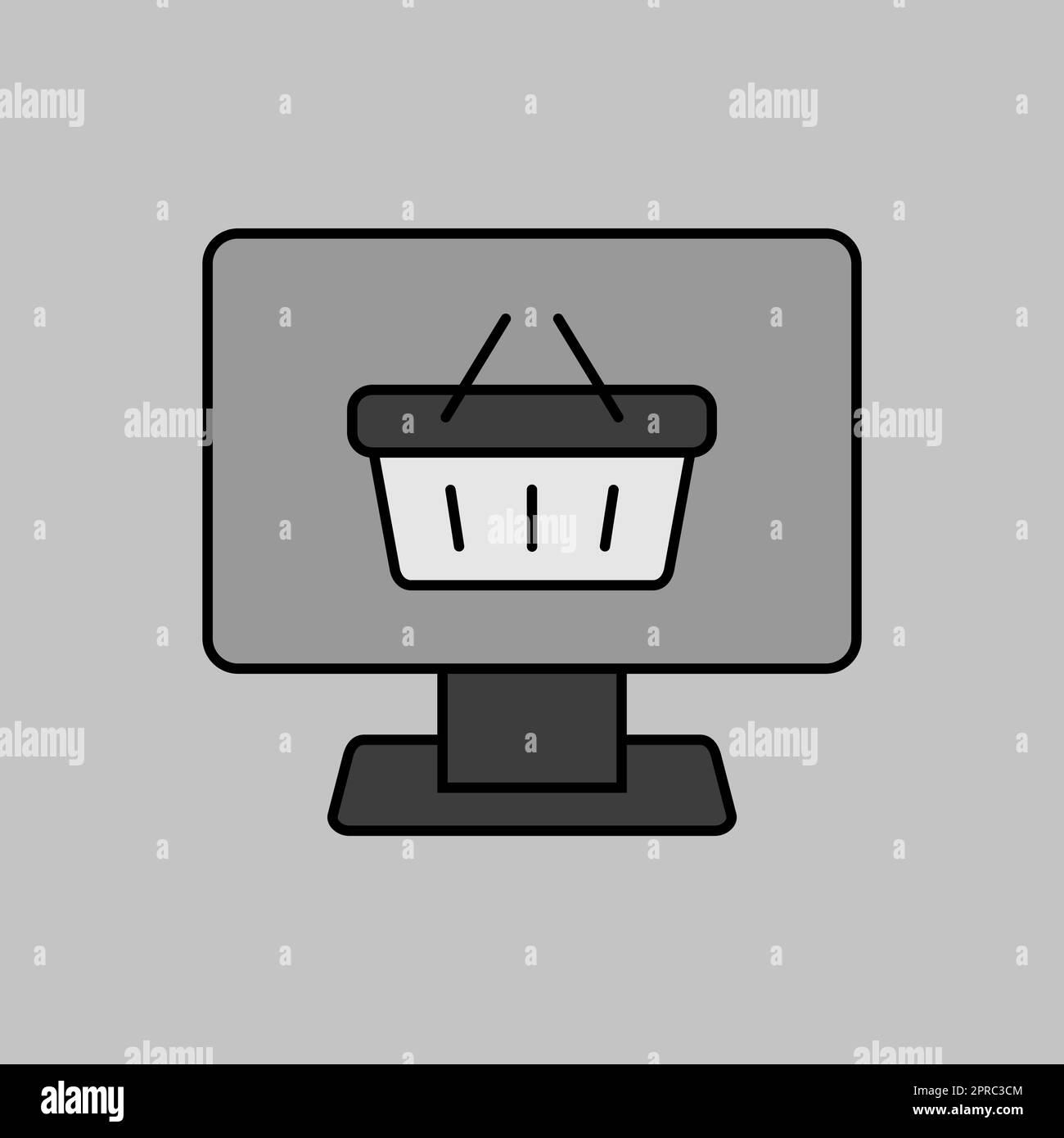Computer display with shopping cart icon Stock Vector Image & Art - Alamy