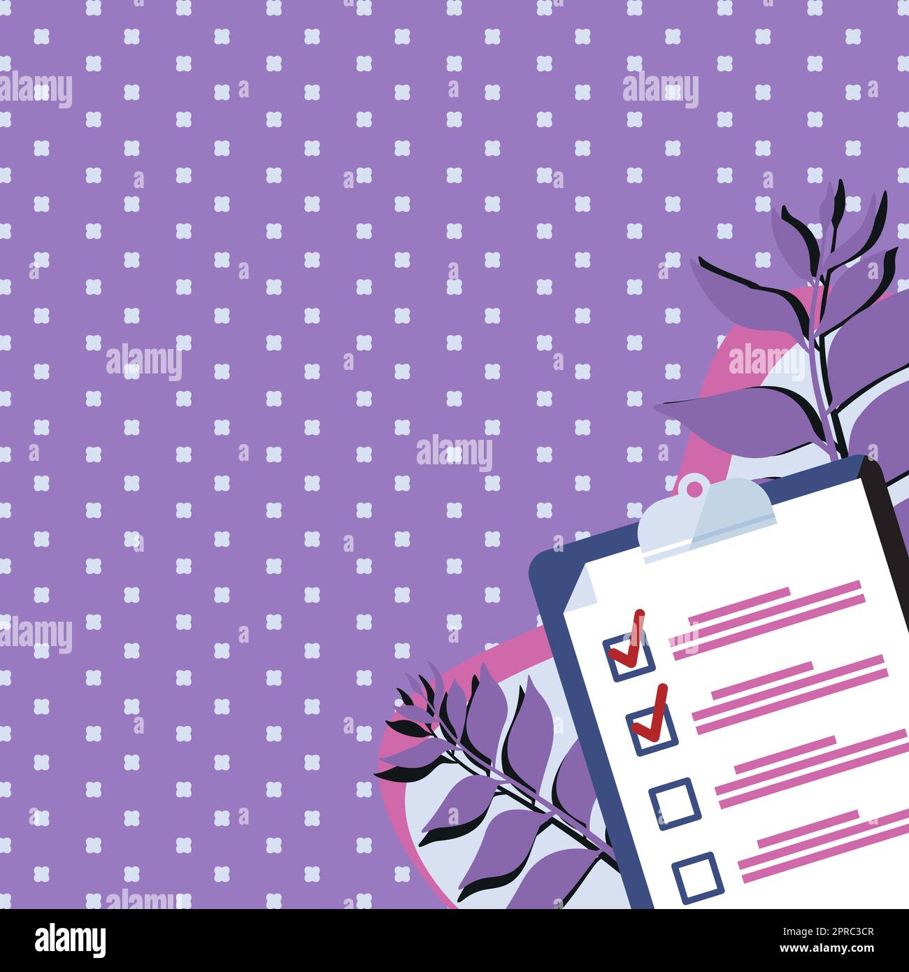 Clipboard Drawing With Checklist Marked Done Items On List. Board With ...