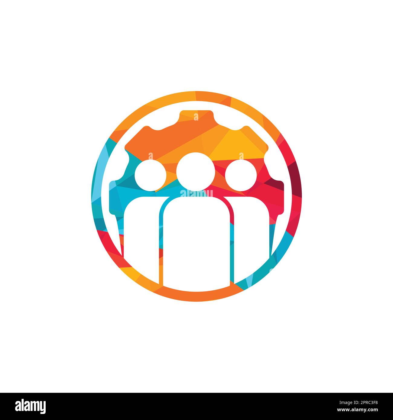 Gear and people vector logo design template. People icon logo with gear ...