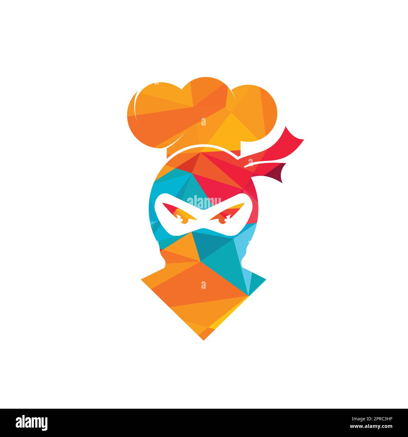 Ninja chef vector logo design. Ninja with chef hat icon Stock Vector ...