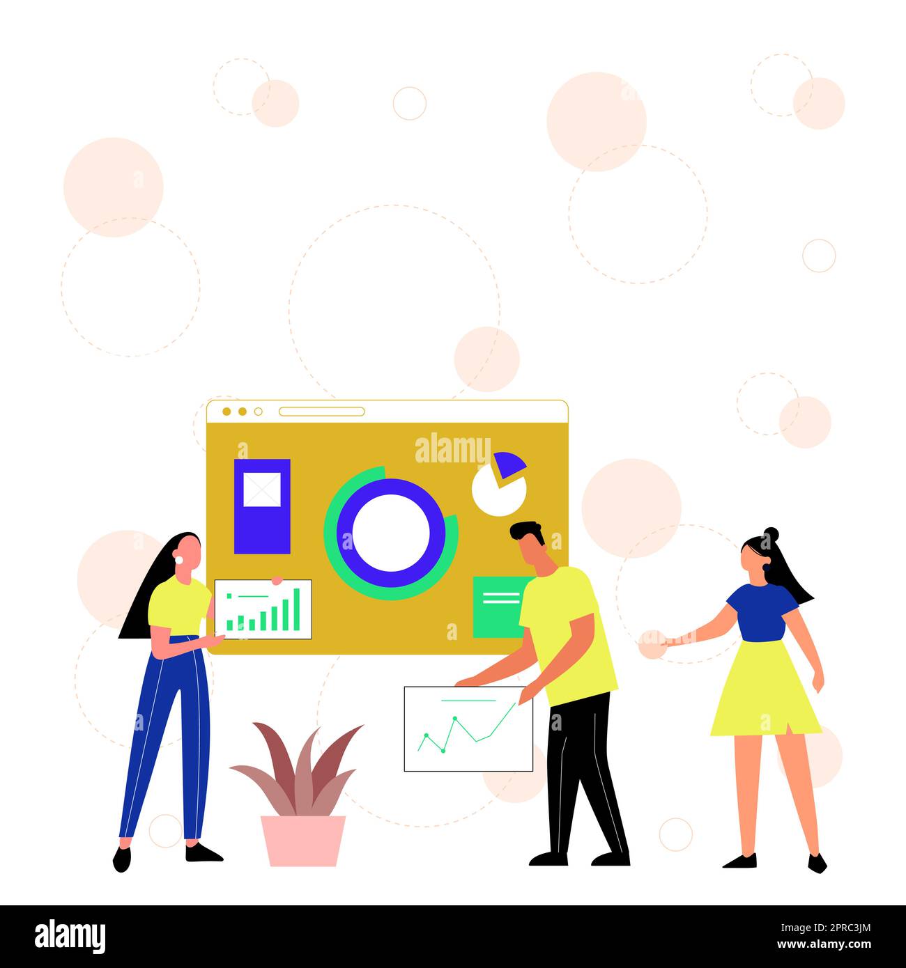 Illustration Of Employee Helping Together Sharing New Wonderful Ideas ...