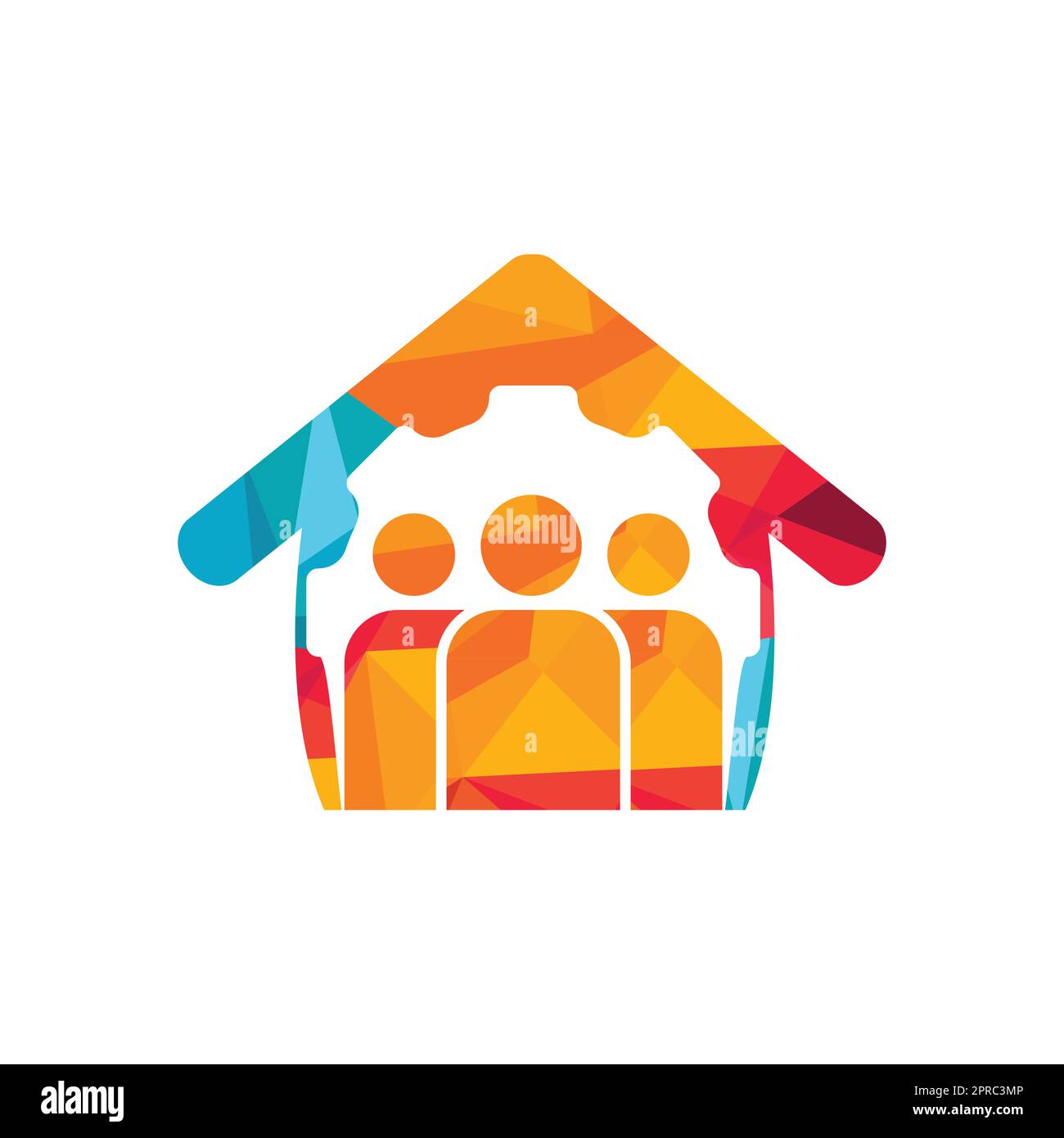 Gear and people vector logo design template. People icon logo with gear ...