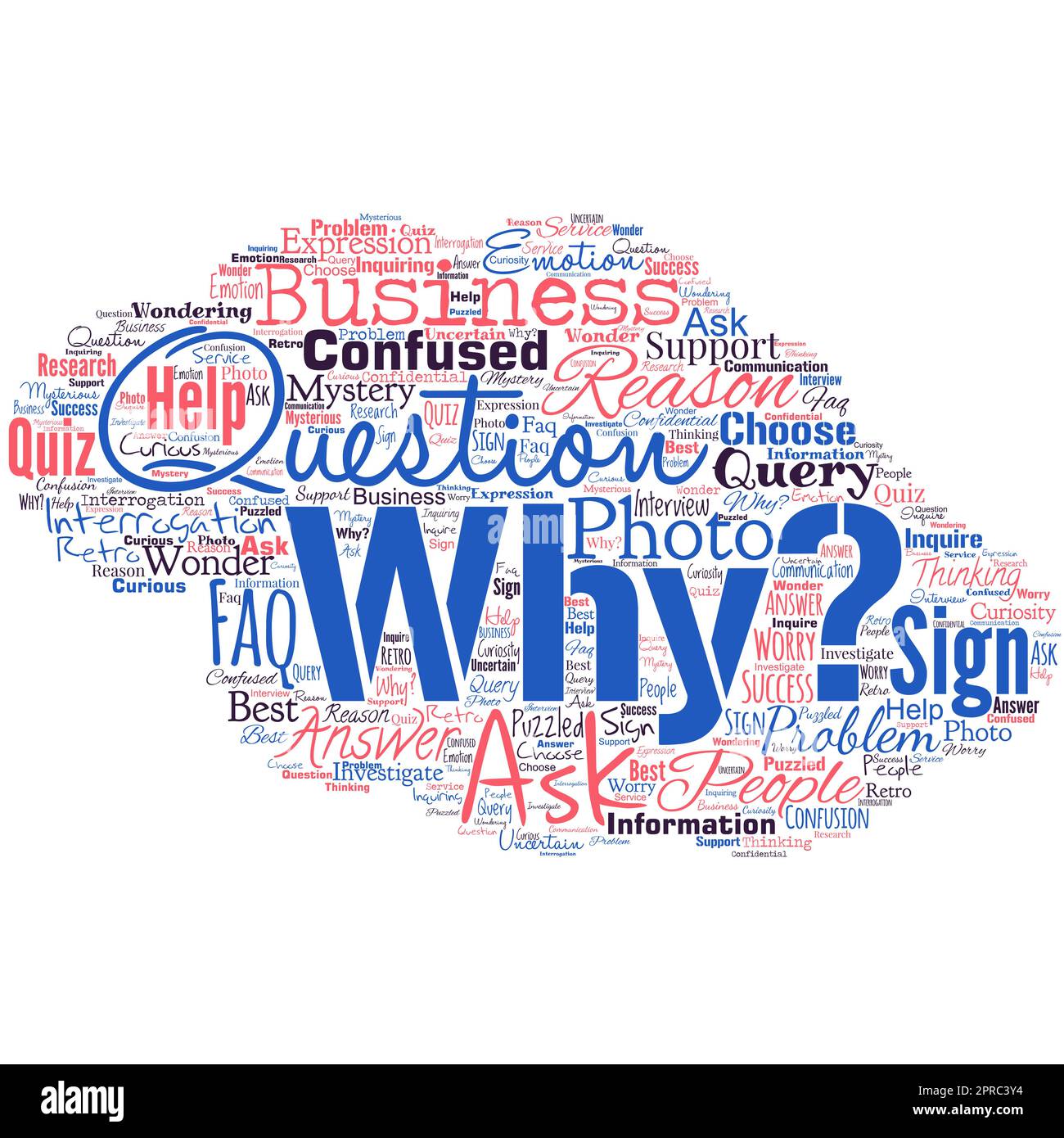 Big word cloud in the shape of UFO with word why. Asking for what ...