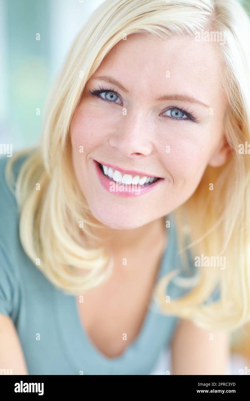 Natural beauty. Cropped portrait of a beautiful blonde woman smiling ...