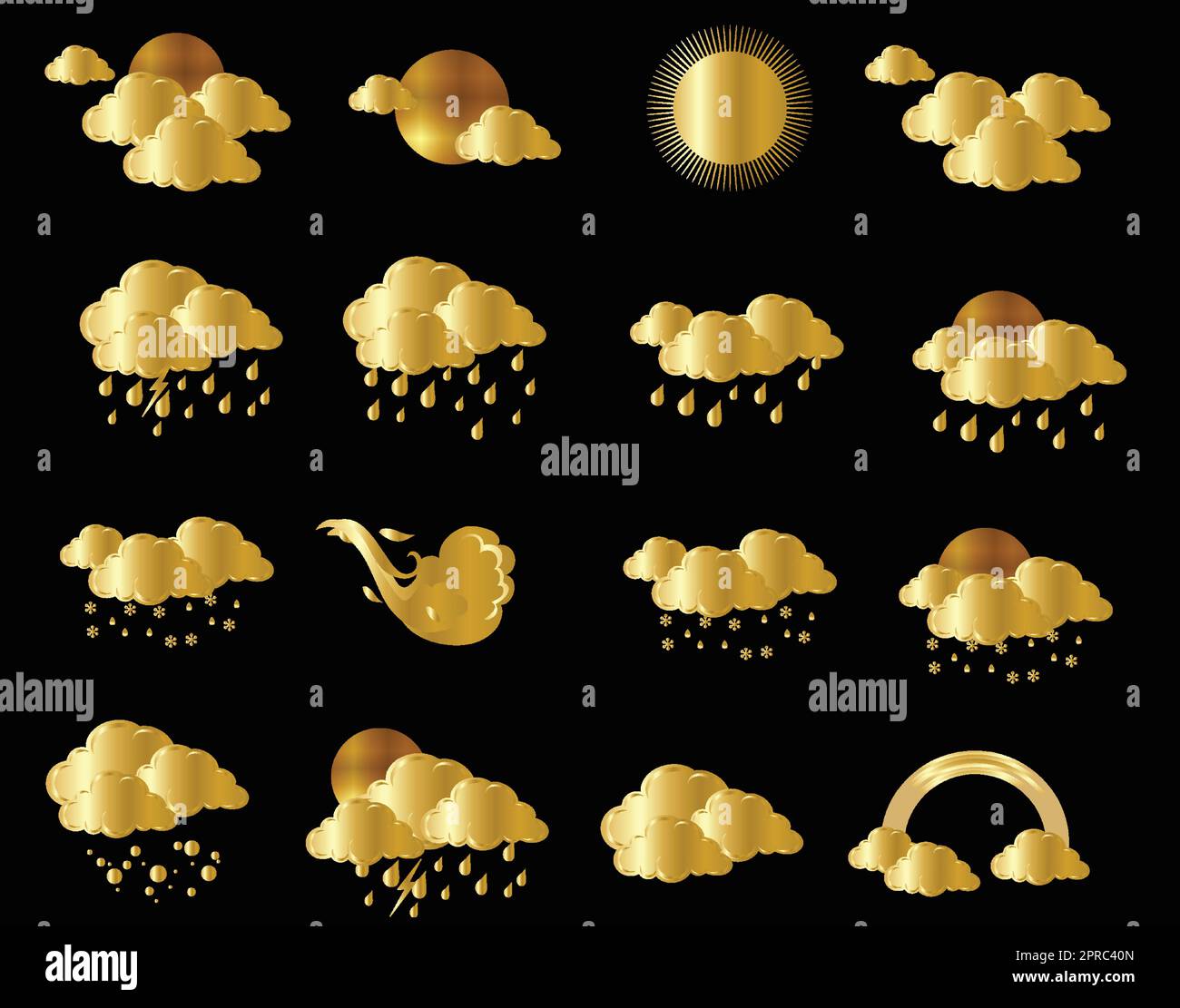 Gold weather icons day forecast Stock Vector Image & Art - Alamy