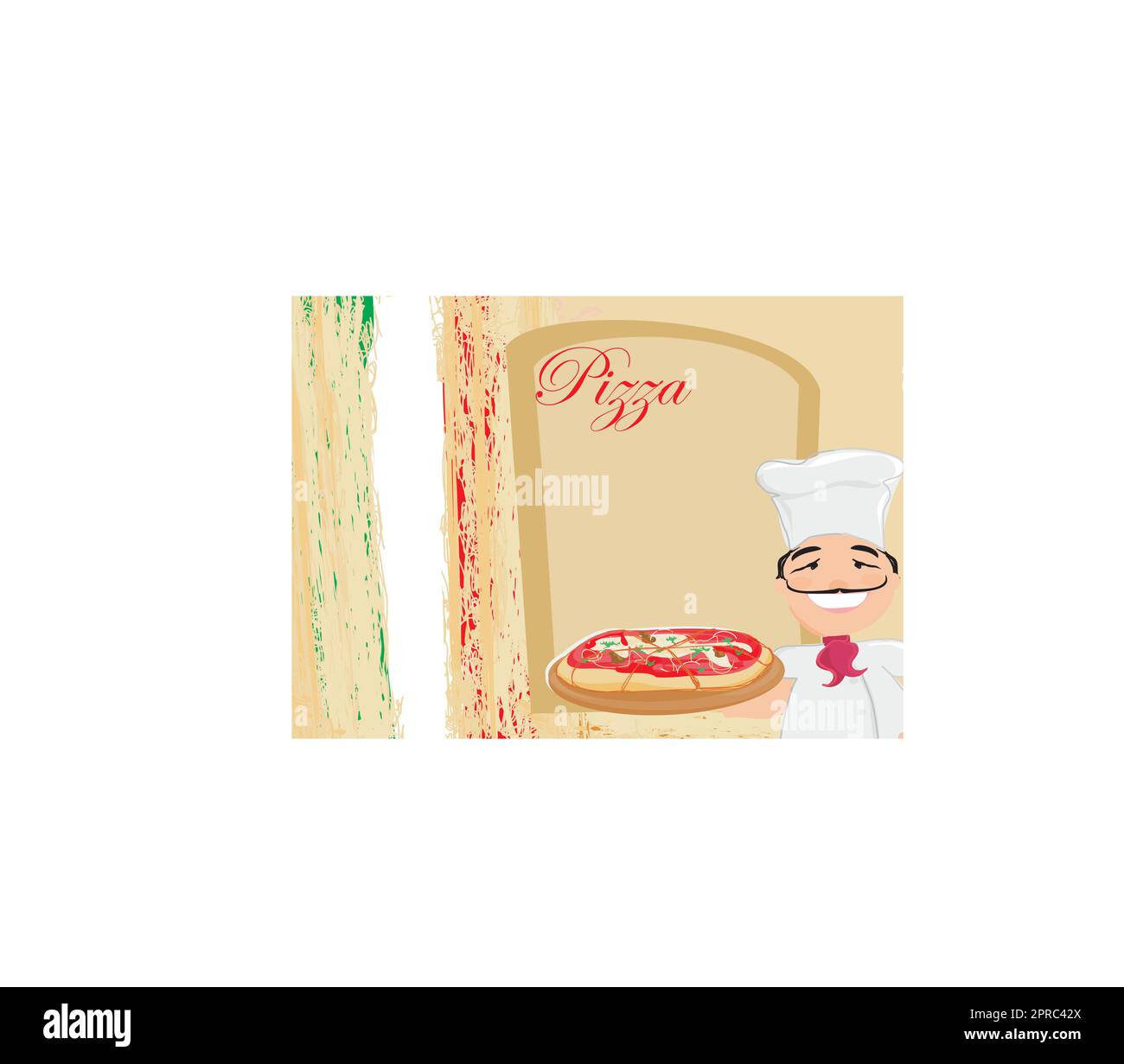 chef with pizza - Menu Template Stock Vector Image & Art - Alamy