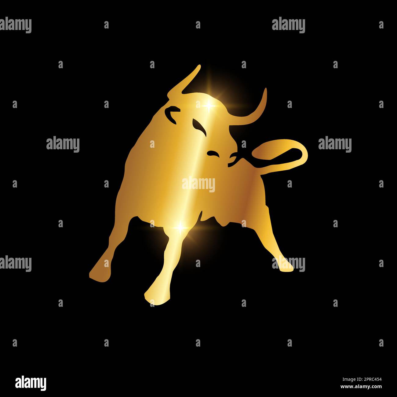Golden Bull Vector Illustration Icon Stock Vector Image & Art - Alamy