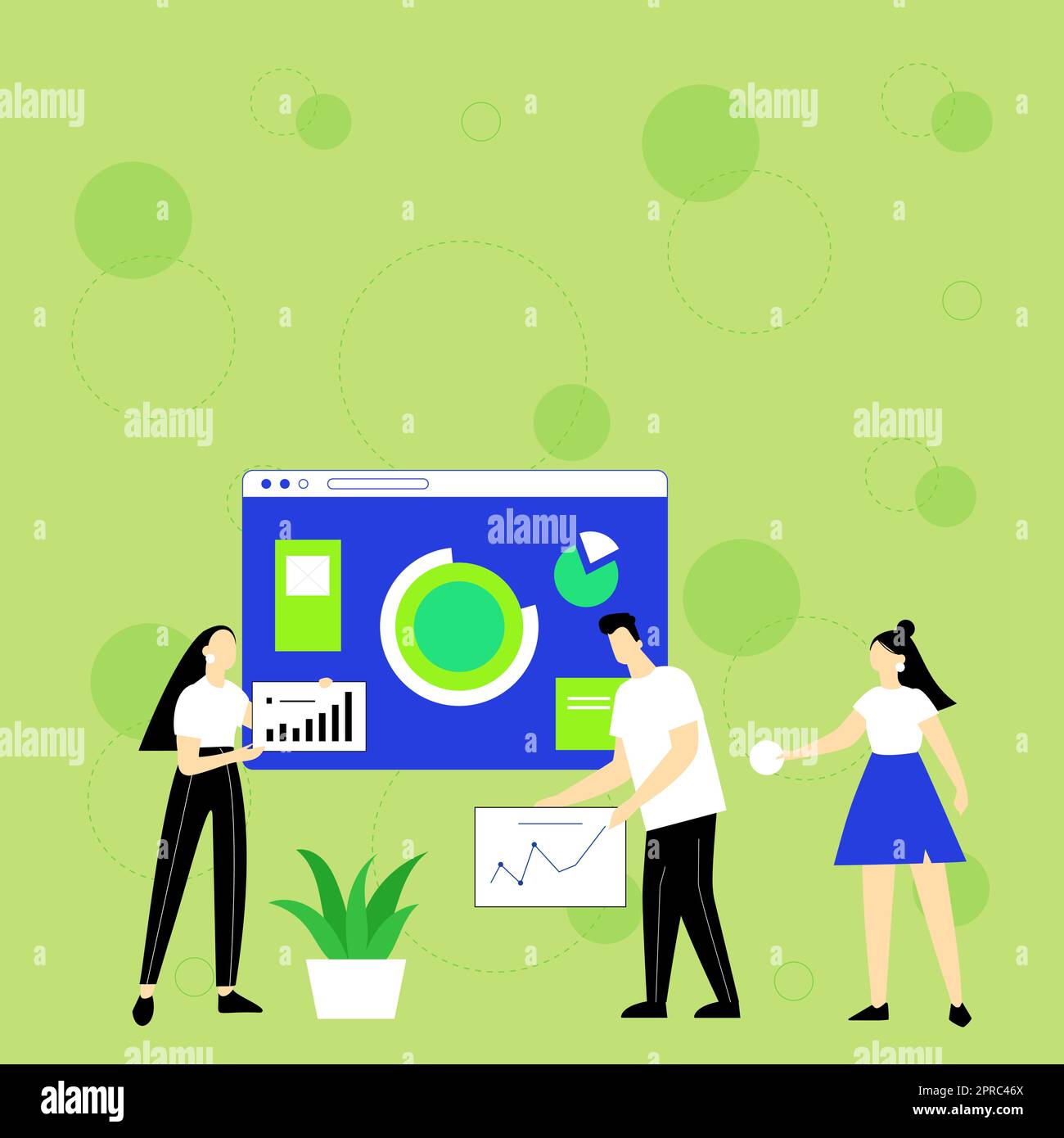 Illustration Of Employee Helping Together Sharing New Wonderful Ideas ...