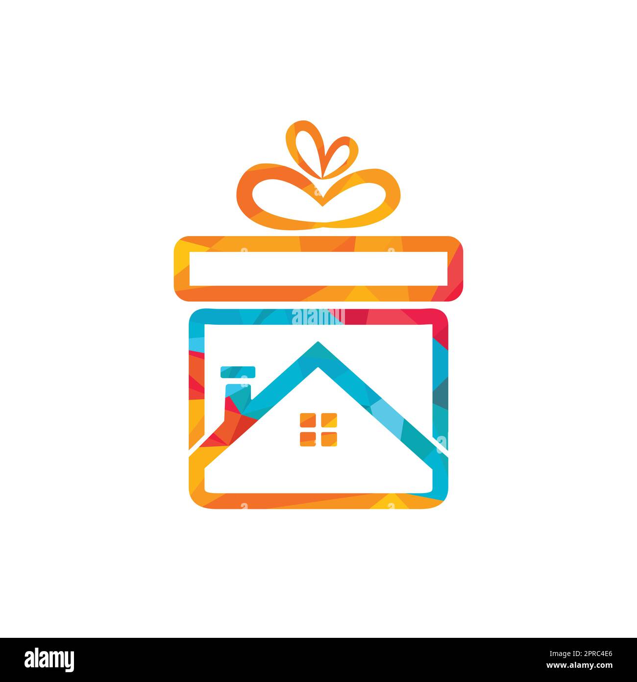 Gift home vector logo design. illustration of house logo vector sign ...