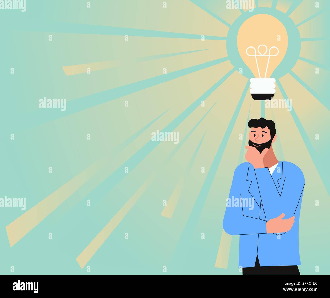 Illustration Of A Man Standing Coming Up With New Amazing Ideas ...