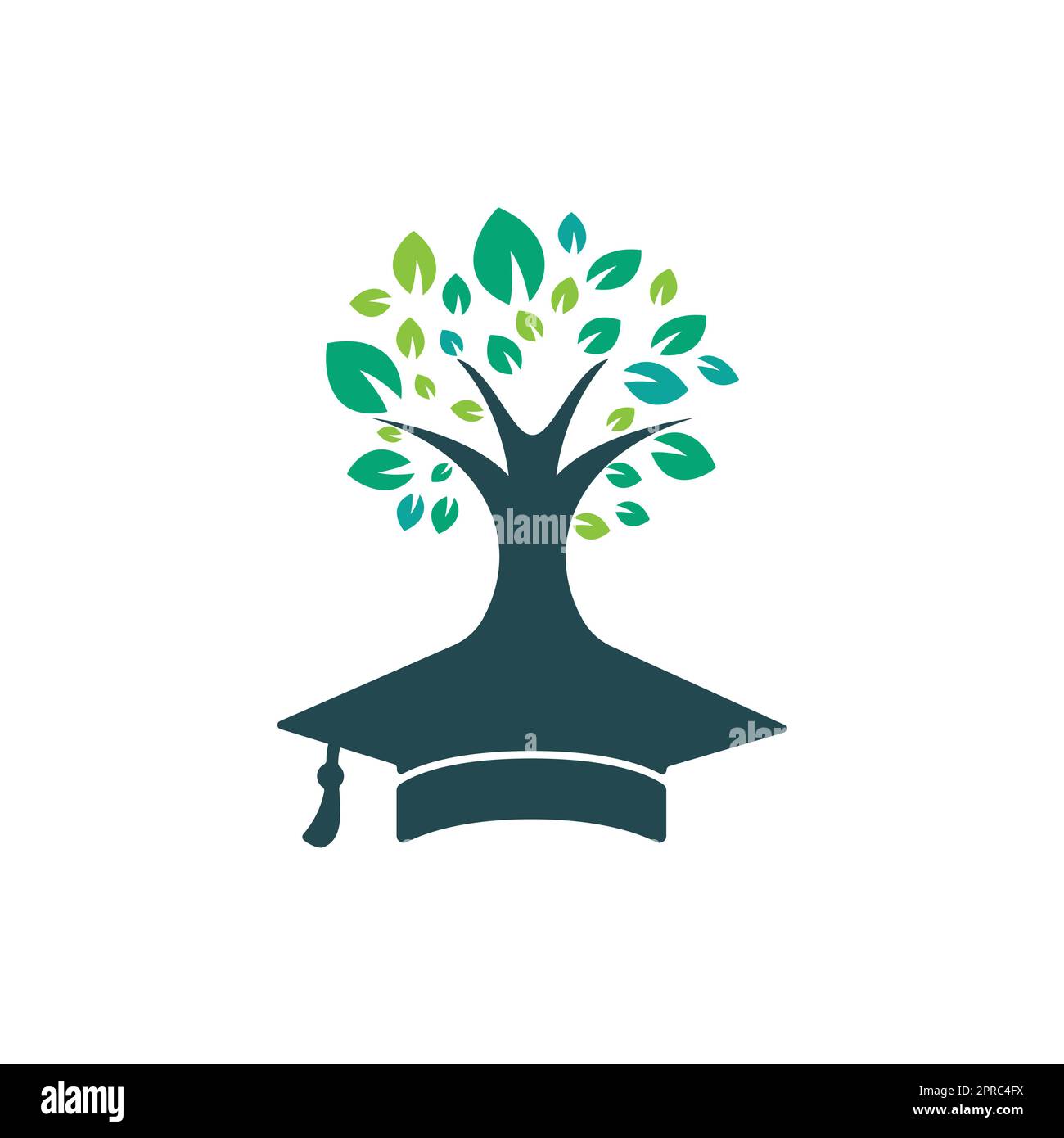 Creative modern nature Education logo design. Graduation cap and tree ...