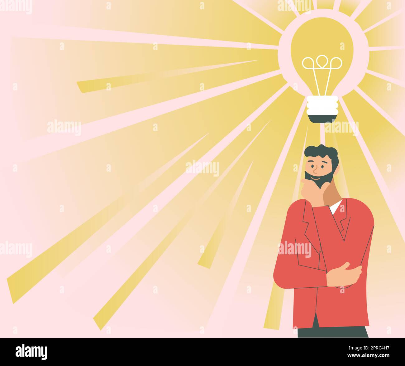 Illustration Of A Man Standing Coming Up With New Amazing Ideas ...