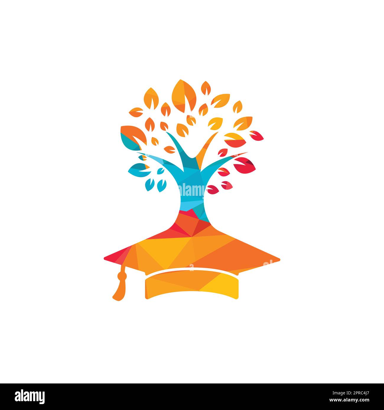Creative modern nature Education logo design. Graduation cap and tree ...