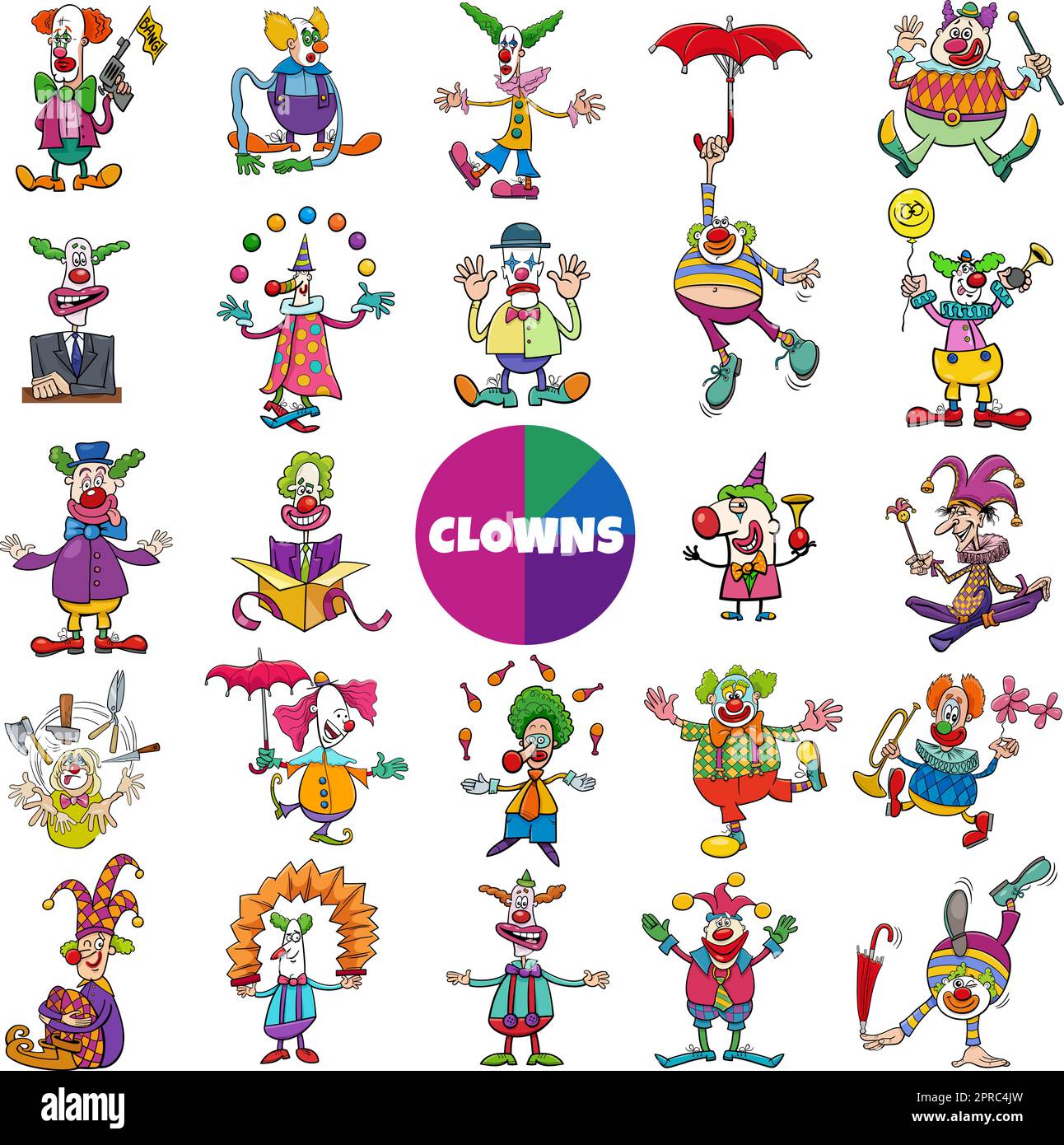 cartoon clowns comic characters big set Stock Vector Image & Art - Alamy
