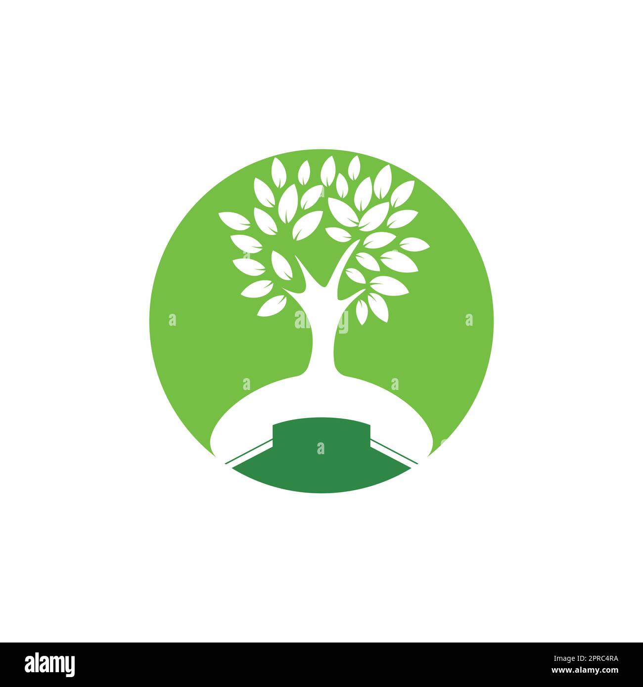 Nature call vector logo design. Handset tree icon design template Stock ...