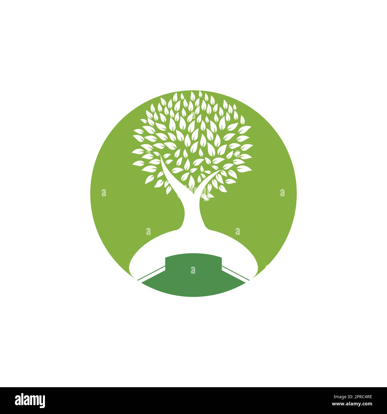Nature call vector logo design. Handset tree icon design template Stock ...