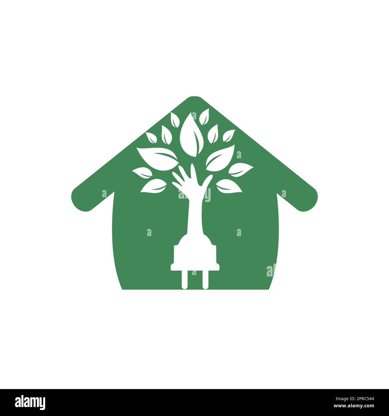 Electric cord and hand tree vector logo design Stock Vector Image & Art ...
