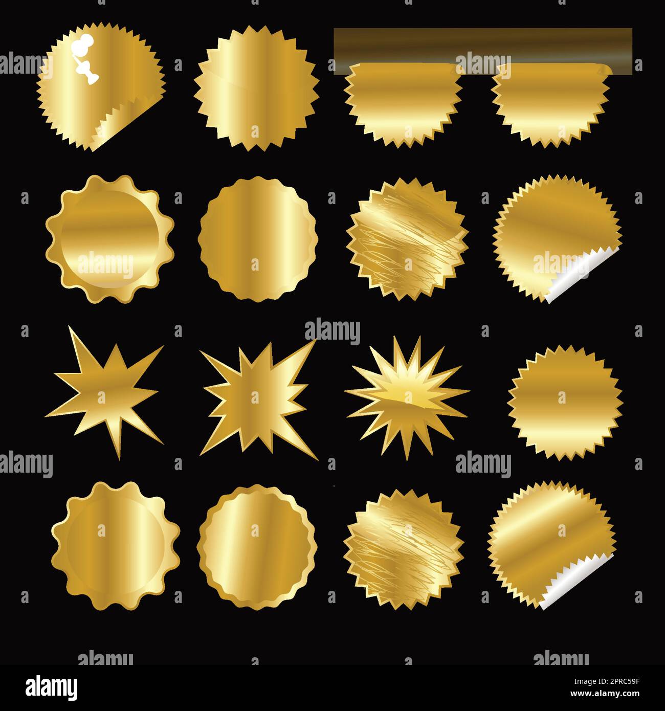 Set of gold starburst icons Stock Vector Image & Art - Alamy