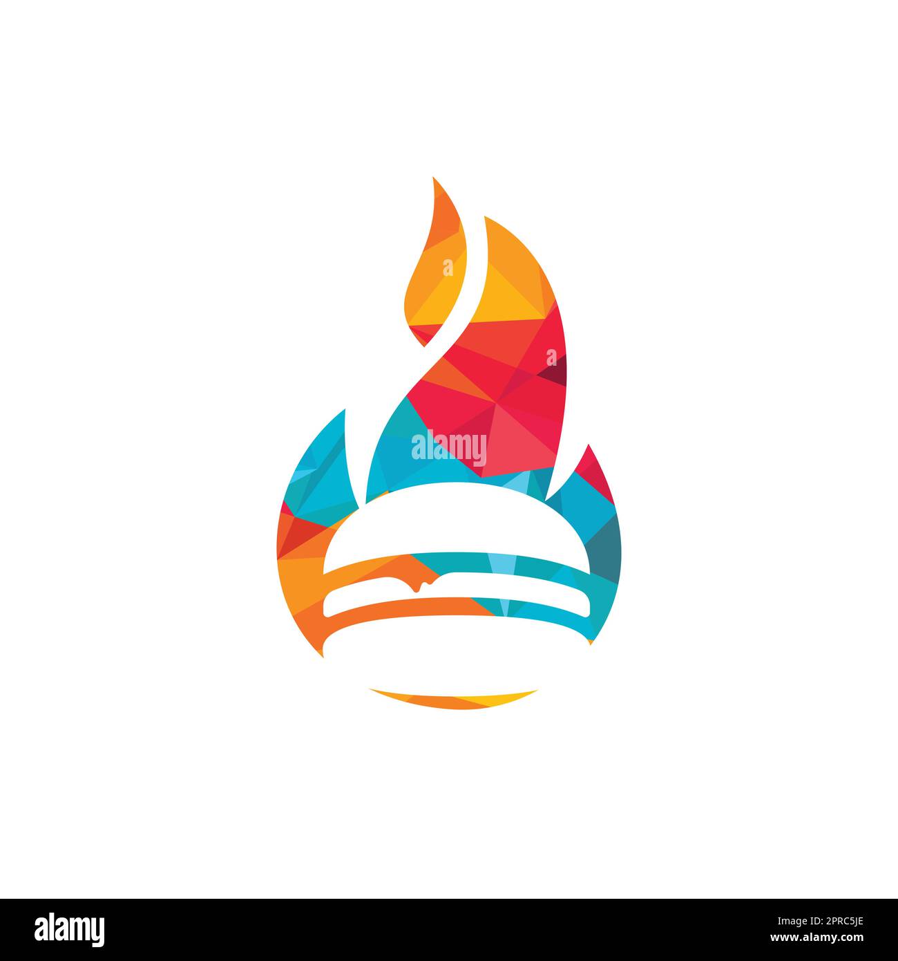 Hot burger fire vector logo design template. Spicy food burger design template Stock Vector ...