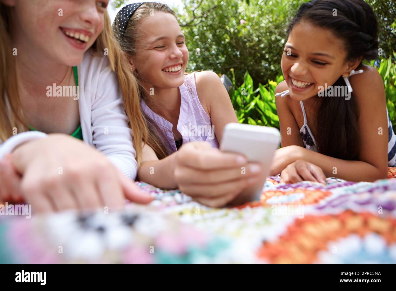 Once upon a giggle...a group of young girls chatting while relaxing ...
