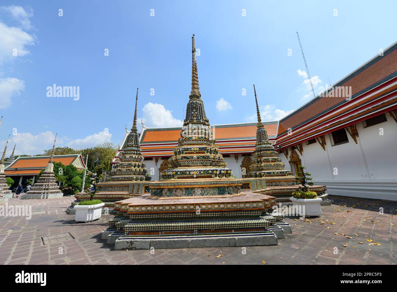 Beautiful pagodas at the Wat Pho compound in Bangkok, Thailand Stock ...