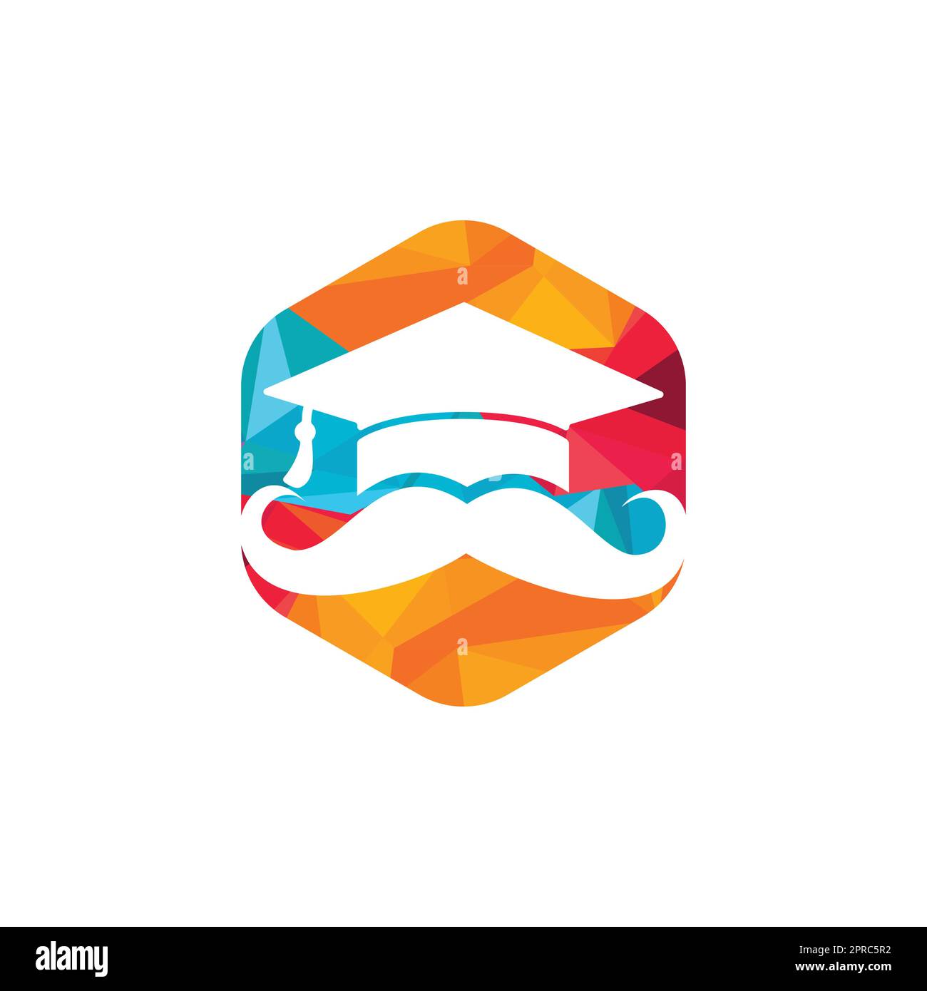 Strong education logo design template. Hat graduation with mustache ...