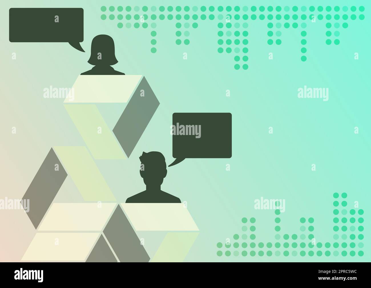 Triangle symbol representing successful online communication colleagues ...