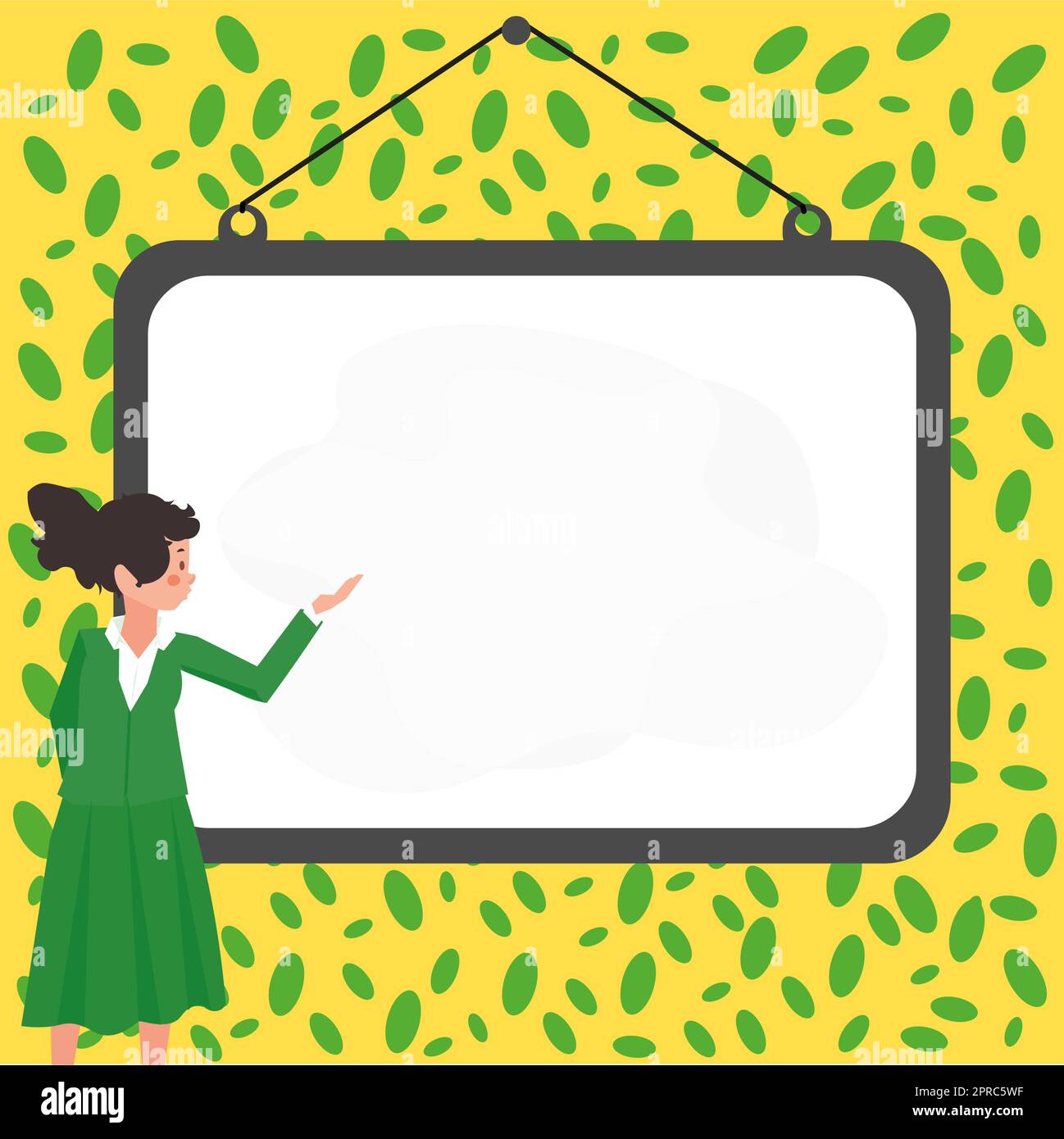 Instructor Drawing Pointing Stick On Empty Whiteboard While Holding Cup ...