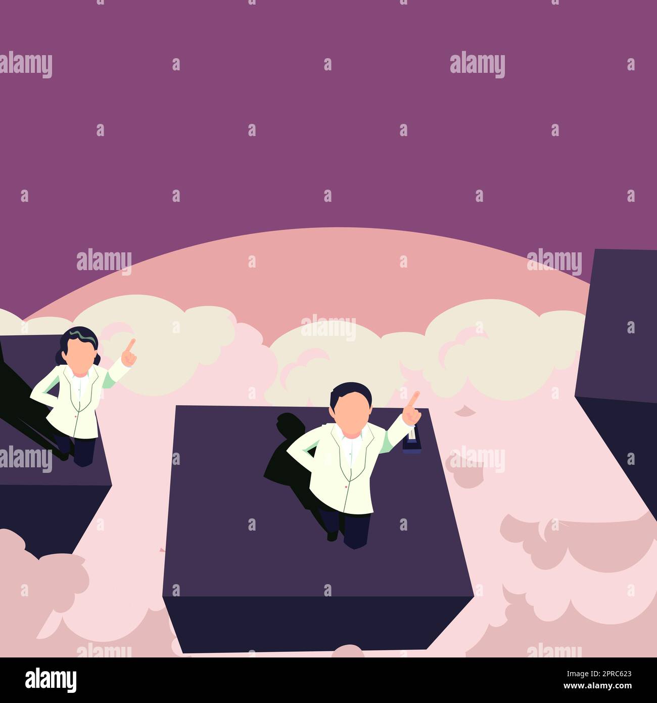 Businessmen In Suit Pointing Upwards Representing Innovative Thinking ...