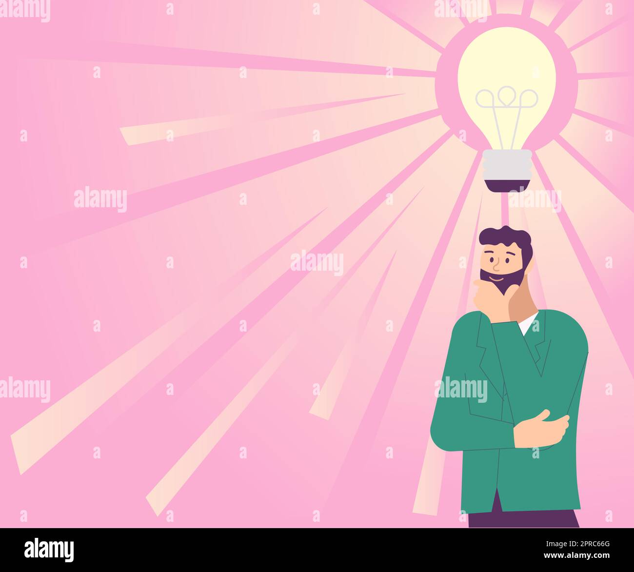 Illustration Of A Man Standing Coming Up With New Amazing Ideas ...