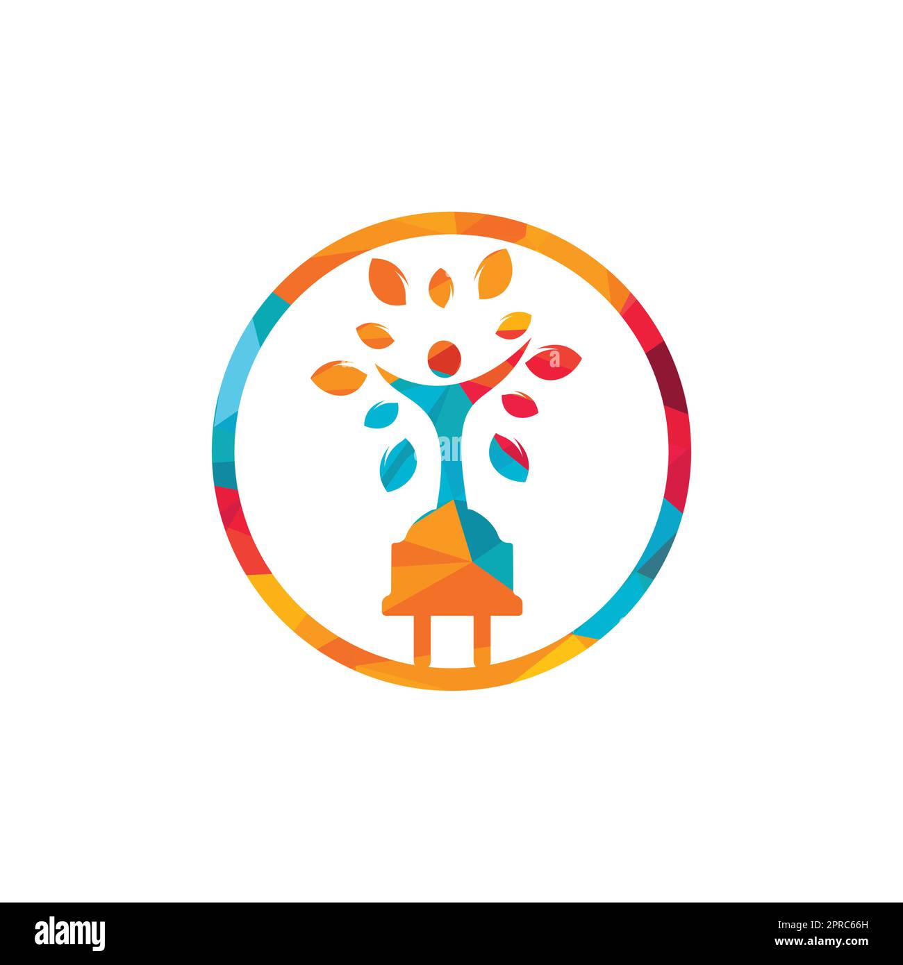 Electric cord and human tree vector logo design. Green energy ...