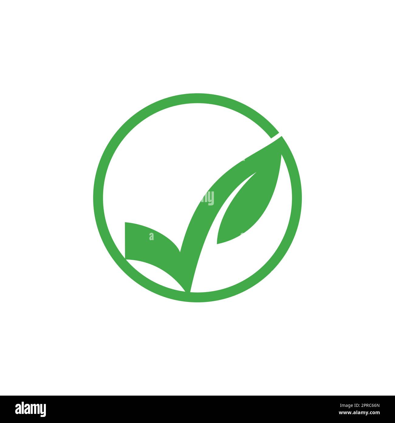 Organic check logo template illustration. Check leaf icon logo design ...