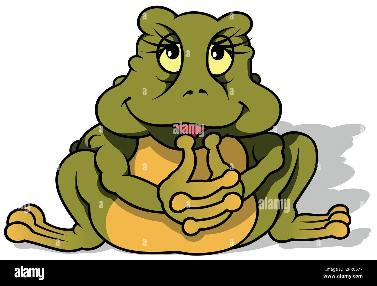 Front View of a Green Frog with a Yellow Belly Stock Vector Image & Art ...