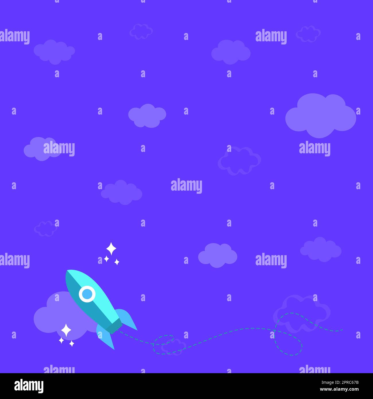 Rocket Ship Launching Fast Straight Up To The Outer Space. Spaceship ...