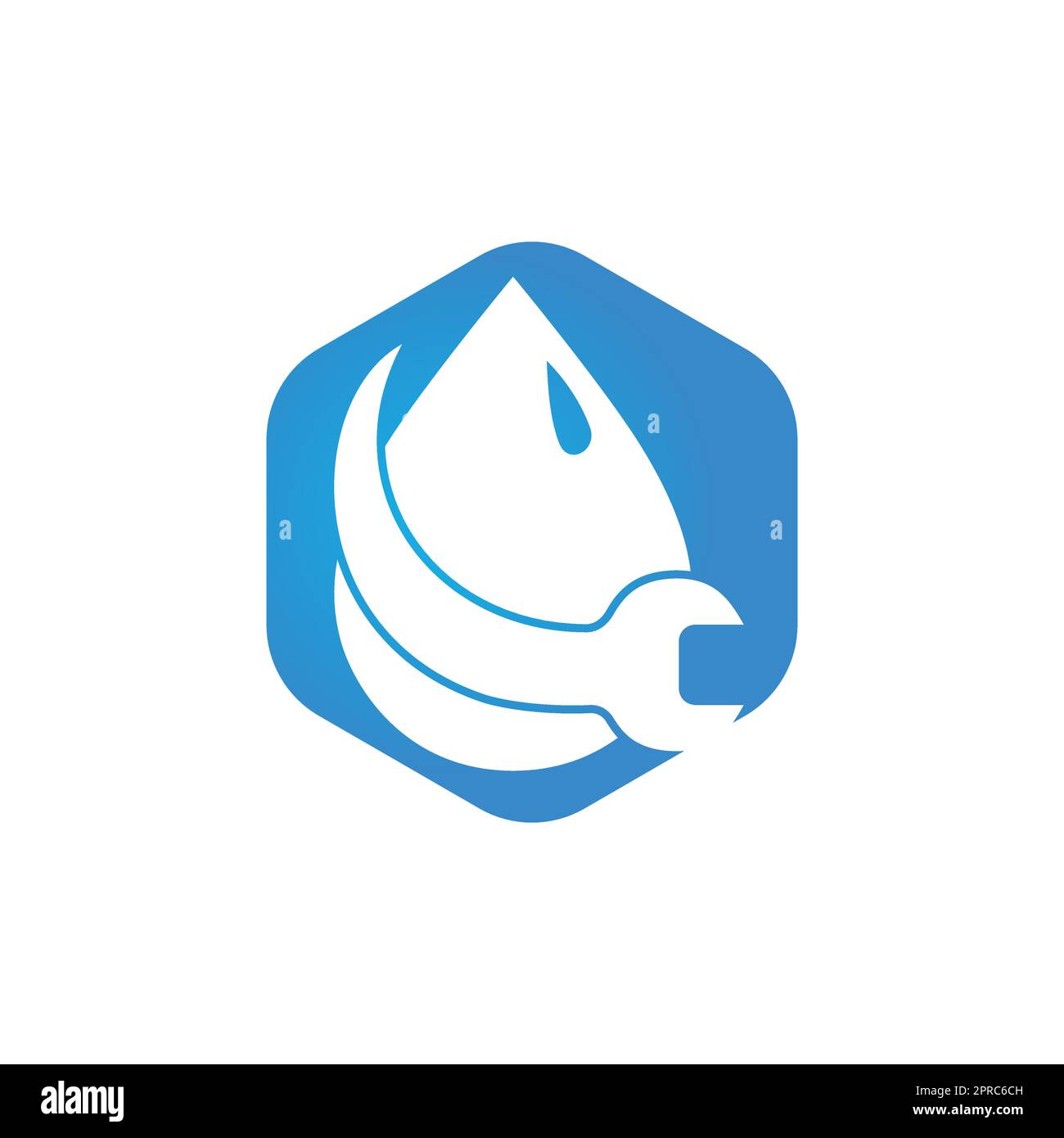 Plumbing logo illustration vector template. Wrench and water drops ...