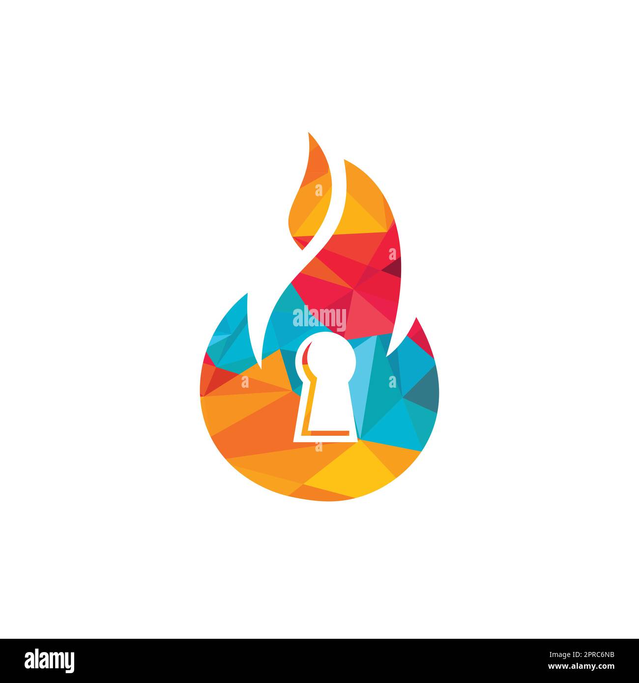 Fire padlock key logo design template. Fire flame key logo icon Stock ...