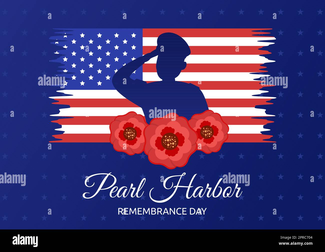 Happy Pearl Harbor Remembrance Day on December 7 Template Hand Drawn ...