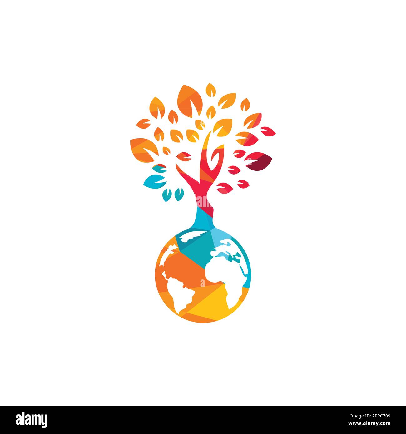 Globe tree vector logo design template. Planet and eco symbol or icon ...